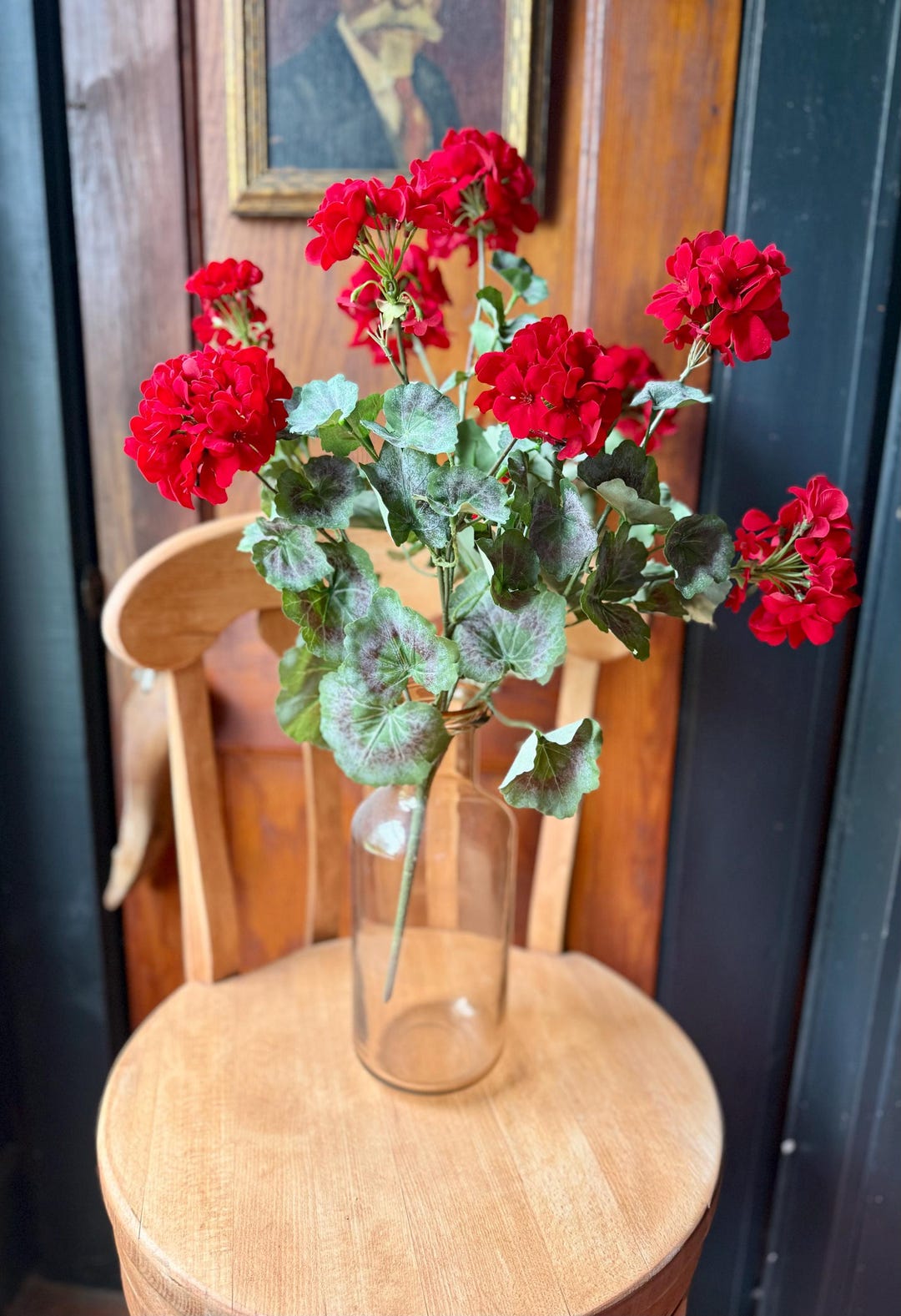 Artificial Red Geranium Bush, Summer Floral Display - Etsy