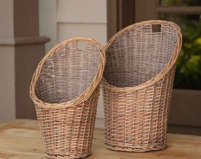The Barton Cottage Hanging Wall Basket With Handle, Front Door Basket ...