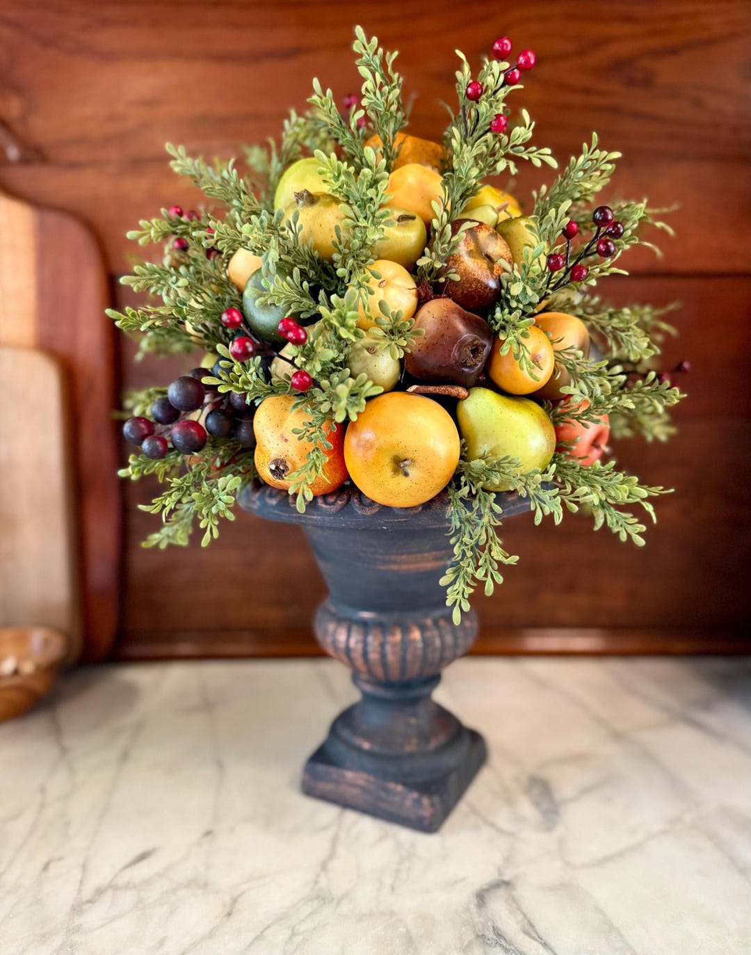 The Layla Fruit Topiary Centerpiece for Table, All Season Apple Pear ...