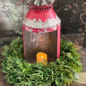 Farmhouse Red Metal Silo Hanging Lanterntabletop Decorationrustic ...