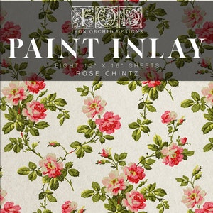 IOD Rose Chintz Paint Inlay Sheet, Paint Transfers for Crafts, Craft ...