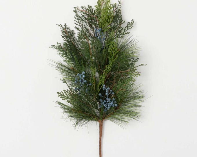 Artificial Juniper Spray, Silk Flower Stem, Christmas Artificial Flower ...