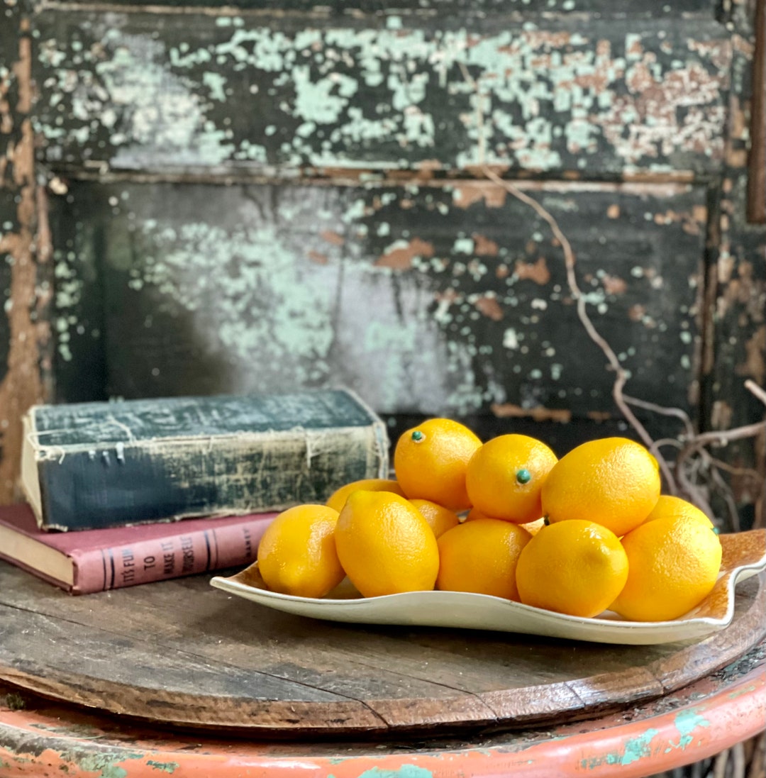 Faux Lemons, Farmhouse Mantle Decor, Fake Lemon Pack of 6, Wreath ...