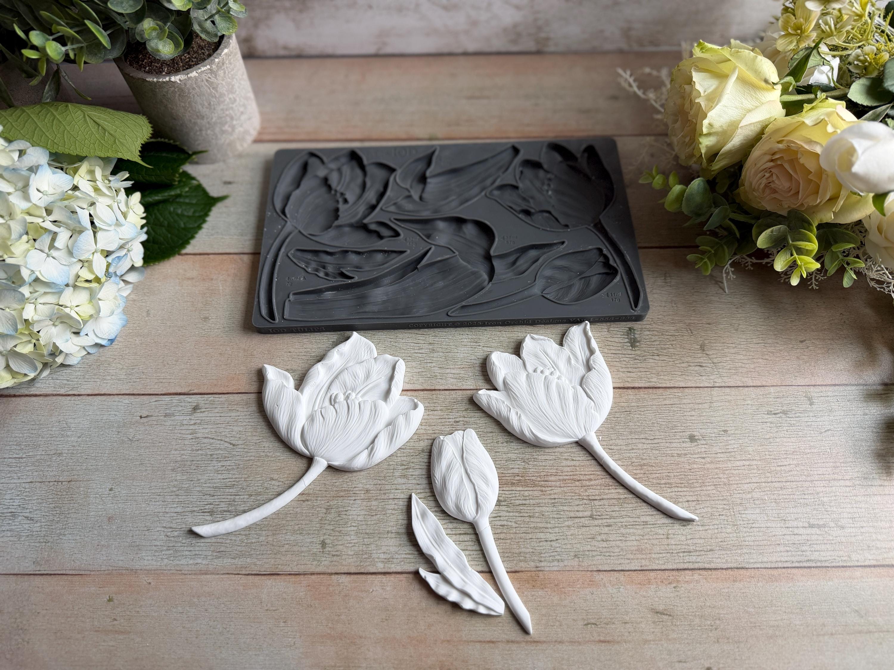 IOD Tulips Decor Mould, New IOD Spring 2026 Release, Floral Mold ...