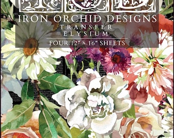 IOD Collage De Fleurs Rub on Transfer Sheet, Furniture Decor, Craft ...