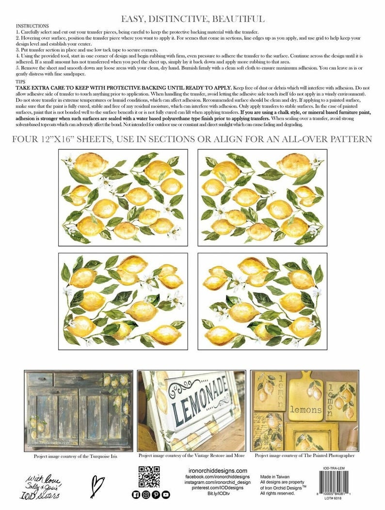 IOD Lemon Drops Rub on Transfer Sheet Transfers for Crafts - Etsy