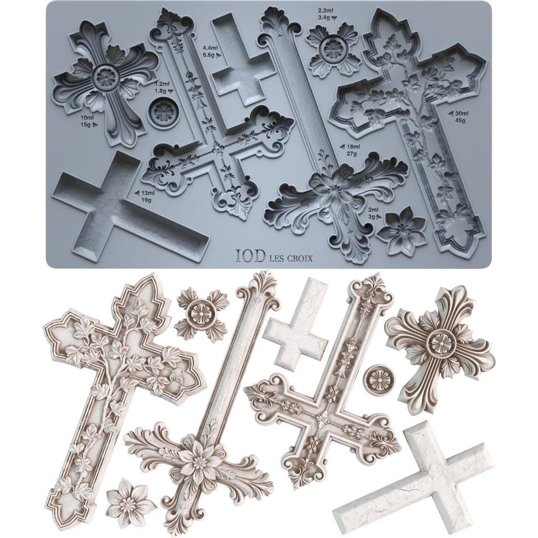 IOD Les Croix Decor Mould, Cross Mold, Jewelry & Candle Casting Mould ...