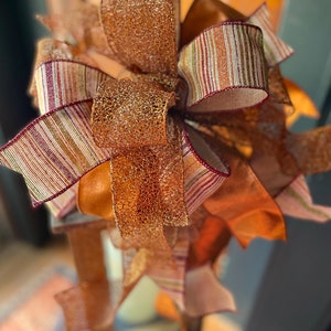 The Shayla Copper & Plum Fall Bow for Wreaths and Lanterns, Shimmer Bow ...
