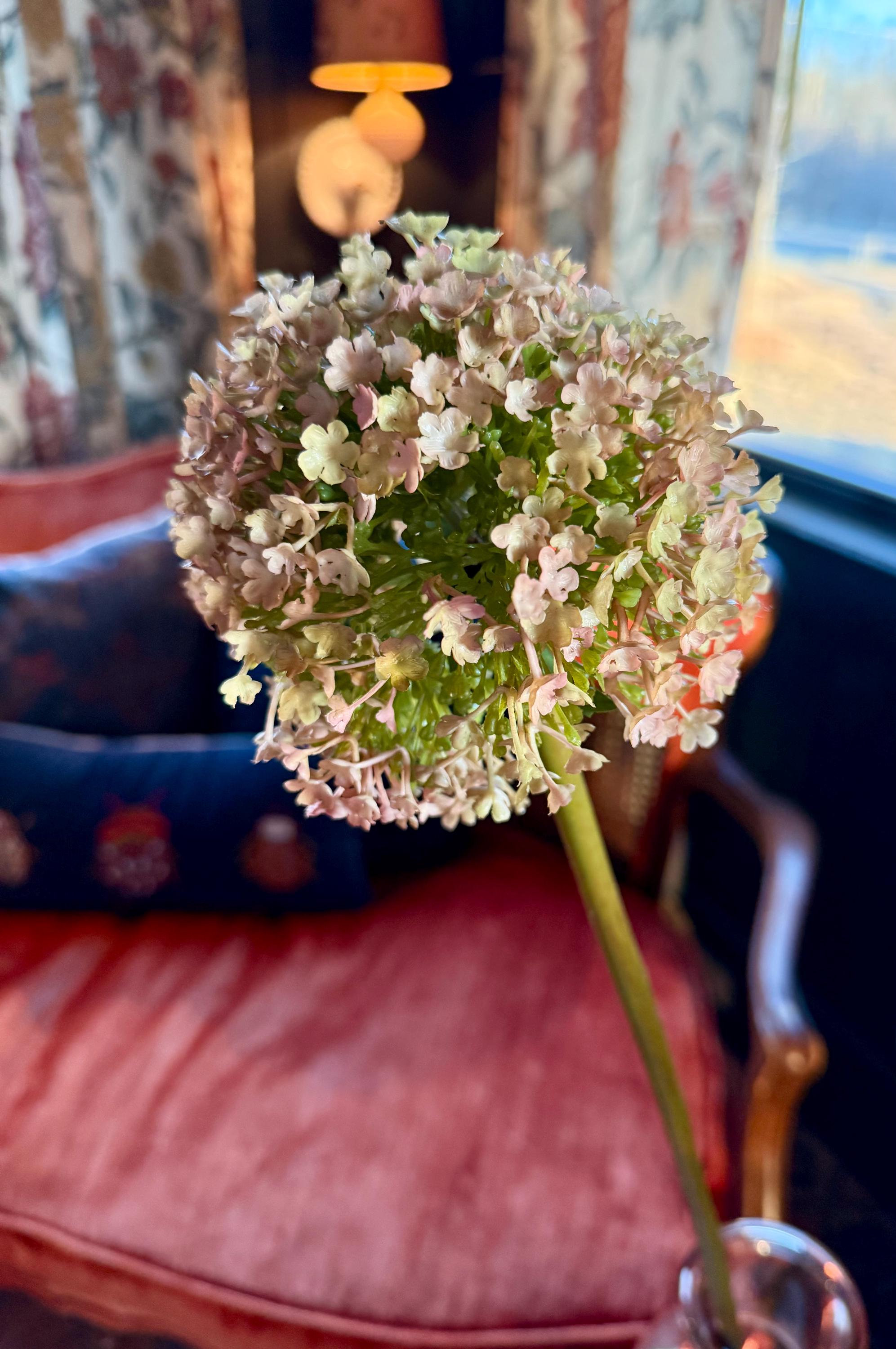 Faux Giant Allium Stem, Artificial Pink & Green Allium, Flowering ...