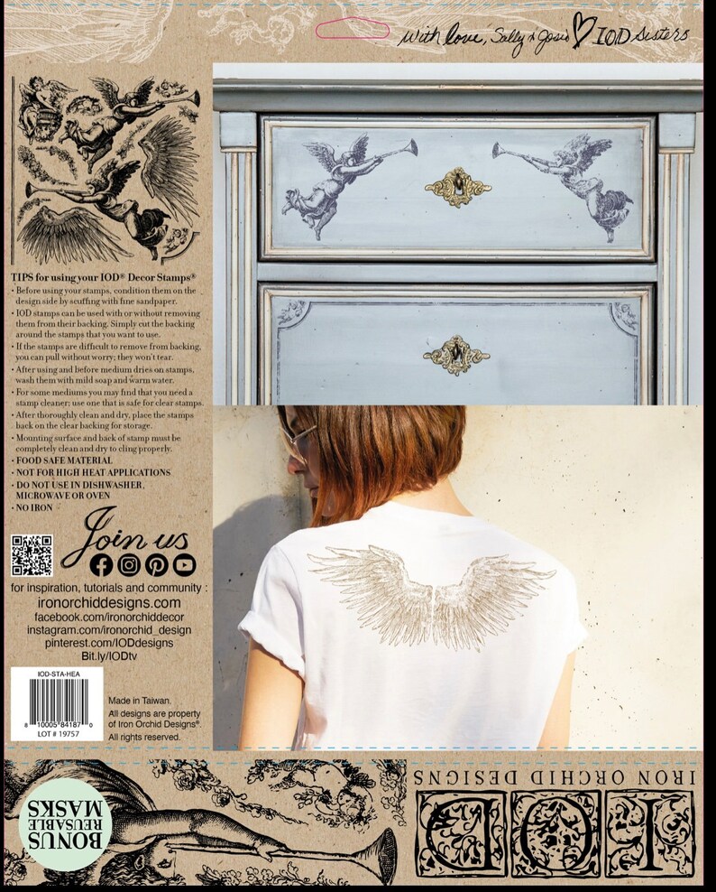 IOD Heavenly Christmas Decor Stamp Angel Holiday Stamp Decor - Etsy