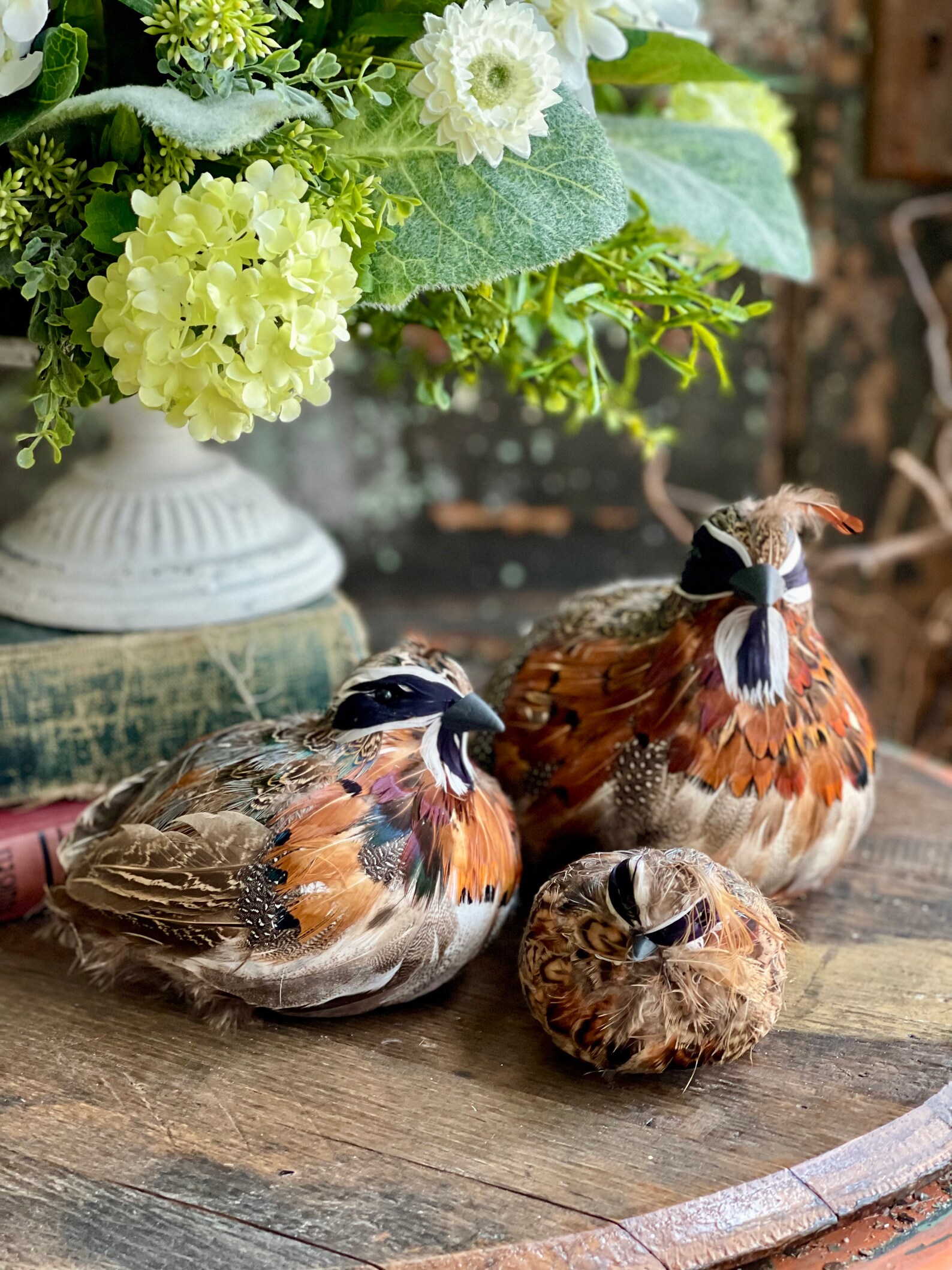 Artificial Feather Quail Bird Farmhouse Mantle Decor Bird - Etsy