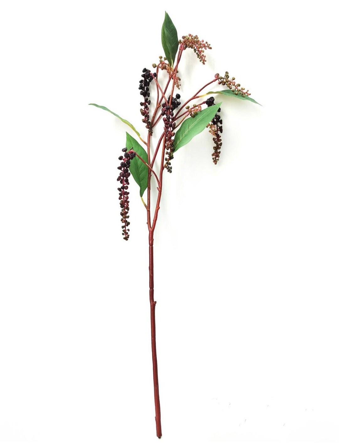 Faux Pokeberry Branch, Silk Flower Stem, Artificial Flower Stem, Craft ...