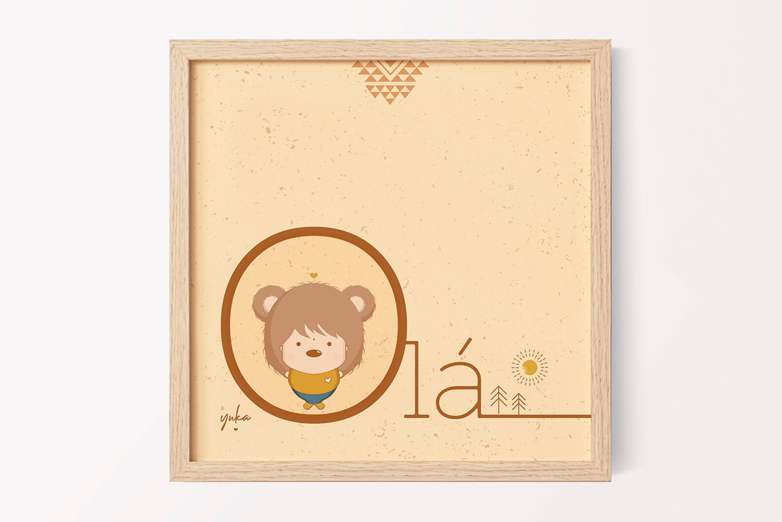 Olá Teddy Bear Illustration / Art Print / Home Decor / - Etsy
