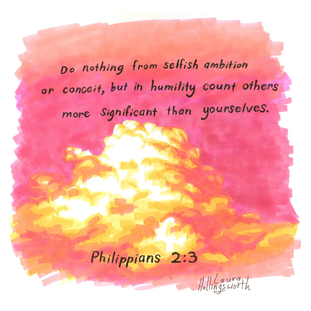 Fine Art Print - Philippians 2:3 - Bible Verse Scripture - Clouds ...