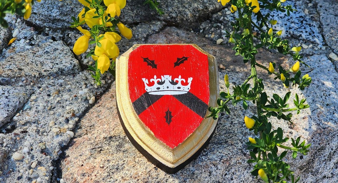 Hand Painted Wooden Shield, the Silver Eye Webcomic, Bellingrath Crest ...