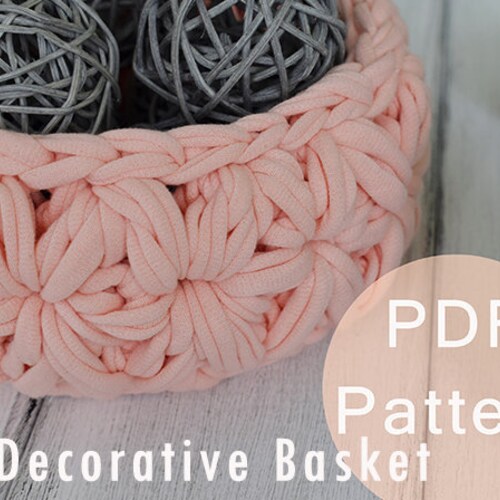 Open Work Basket CROCHET PATTERN Jasmine Stitch Basket - Etsy