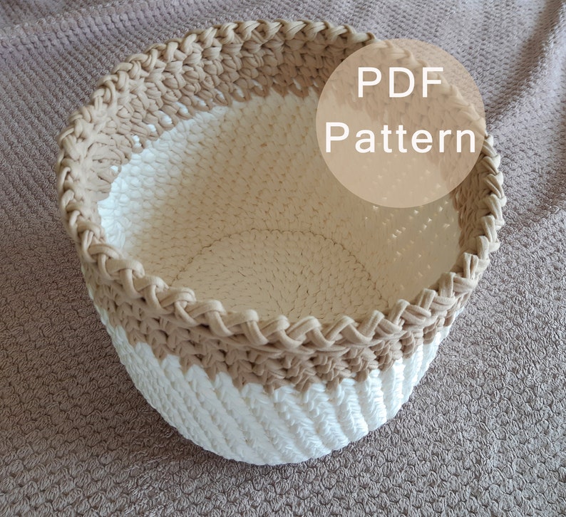 CROCHET PATTERN Crochet Basket Pattern Large Basket | Etsy