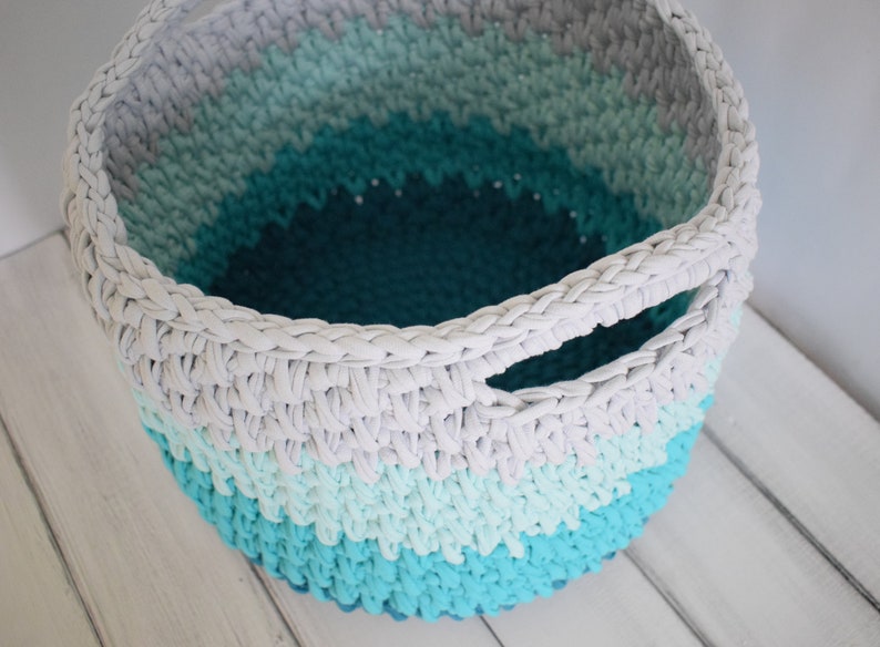 CROCHET PATTERN - Crochet Basket Pattern, Large Basket With Handles ...