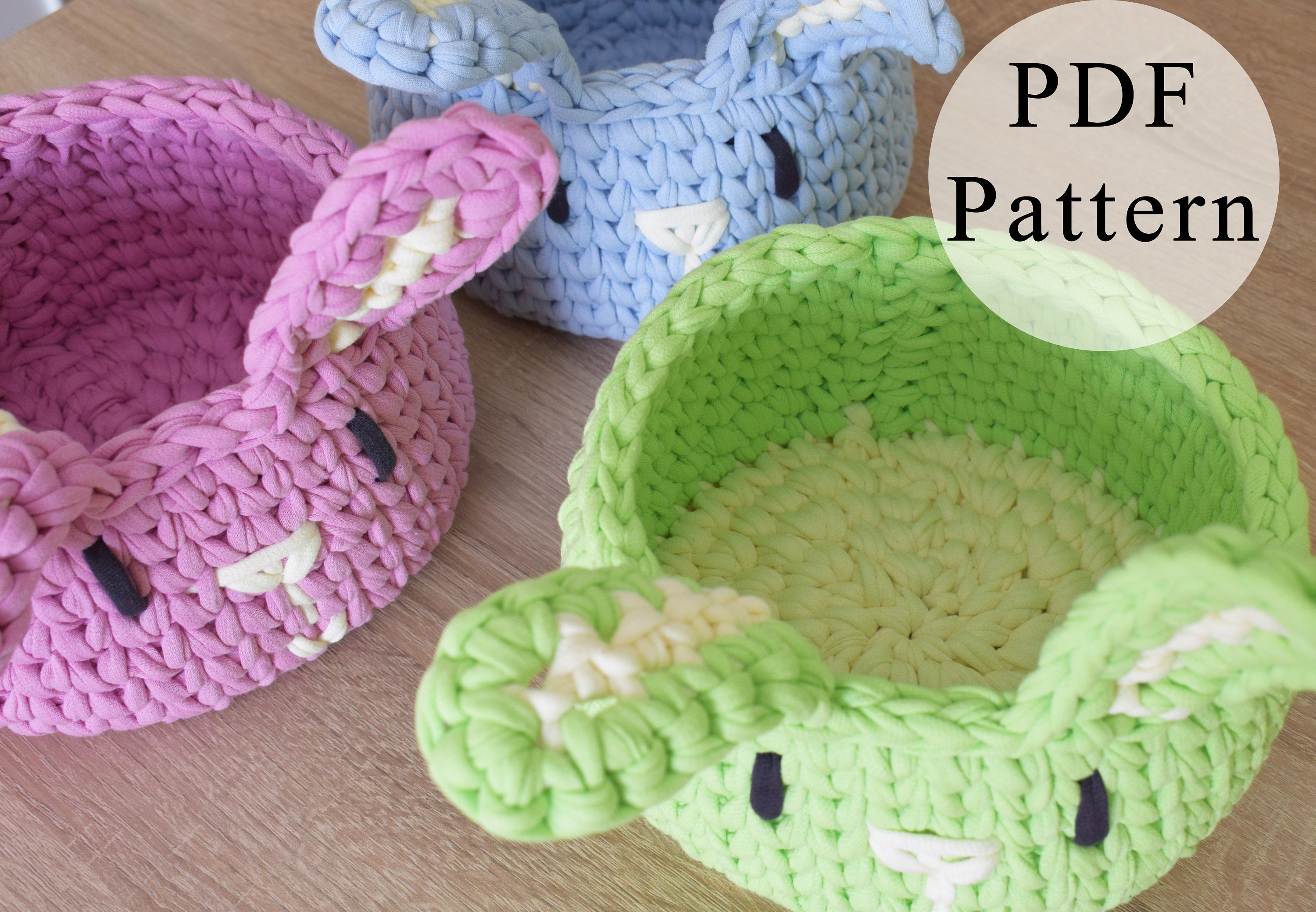 CROCHET PATTERN - Easter Decor DIY, Easter Basket, Crochet Treat Basket ...