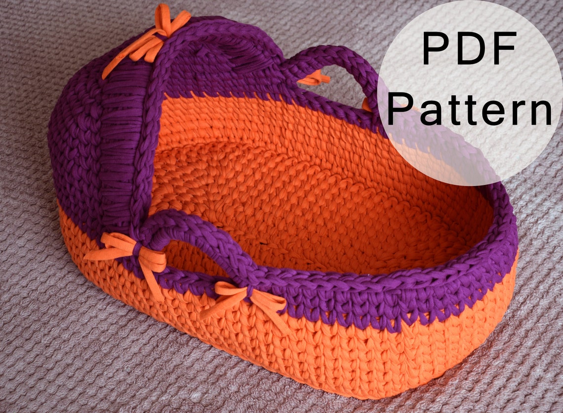 Doll Moses Basket Pattern CROCHET PATTERN, Doll Basket Pattern, Doll ...