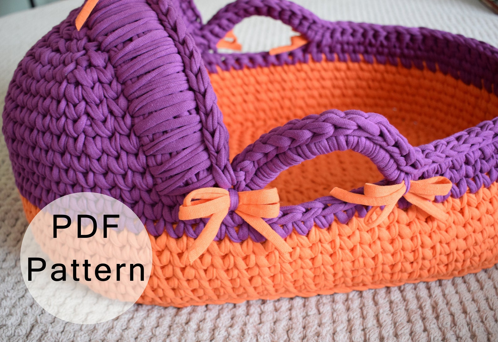 Doll Moses Basket Pattern - CROCHET PATTERN, Doll Basket Pattern, Doll ...