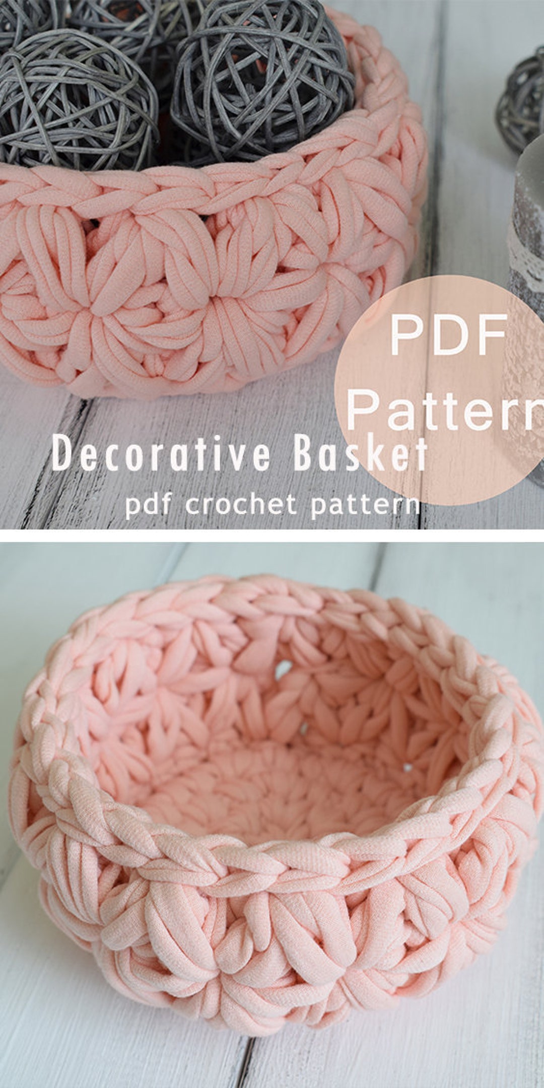 Open Work Basket CROCHET PATTERN - Jasmine Stitch Basket Tutorial ...