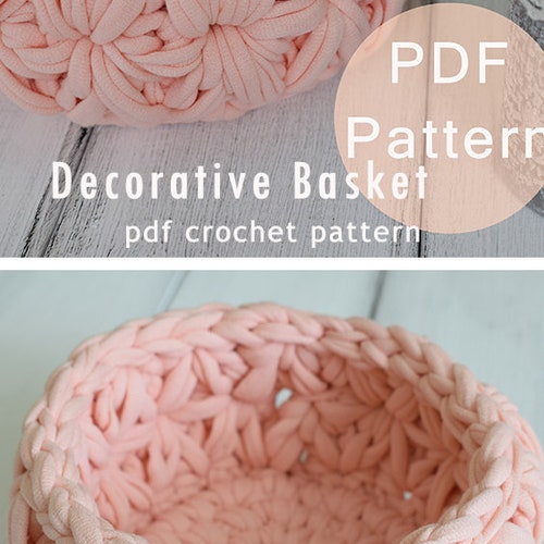 Open Work Basket CROCHET PATTERN Jasmine Stitch Basket - Etsy