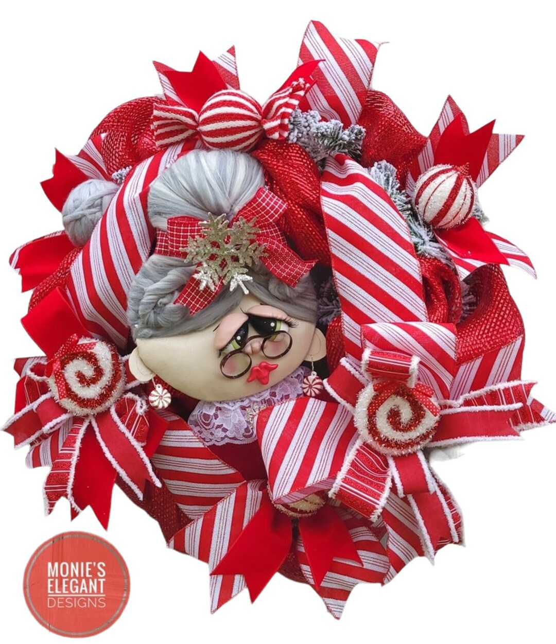 Mrs Claus Wreath, Santa Attachment, Santa Wreath for Front Door ...