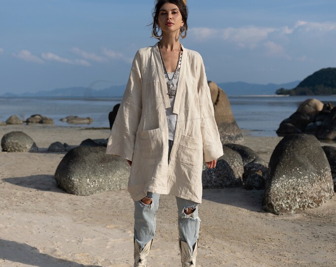 Up-cycled Boho Romantic Duster 'galia' L-2X, Boho Butterflies Patchwork Denim Duster, Farm Chic ...