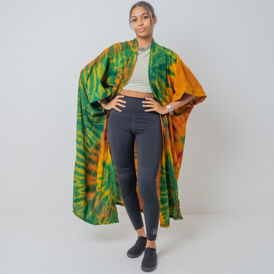 Cypress Tie Dye Kimono Hippie Maxi Duster Festival Beach - Etsy