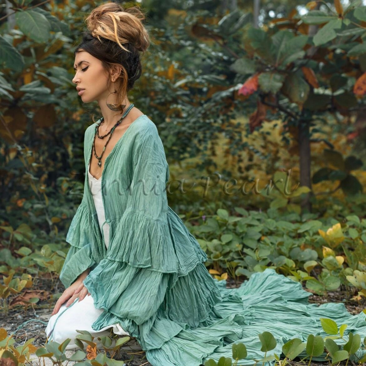Bali Boho Hippie Maxi Tiered Ruffled Duster Kimono Festival - Etsy