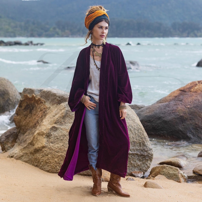 Boho Purple Duster Coat - Etsy UK
