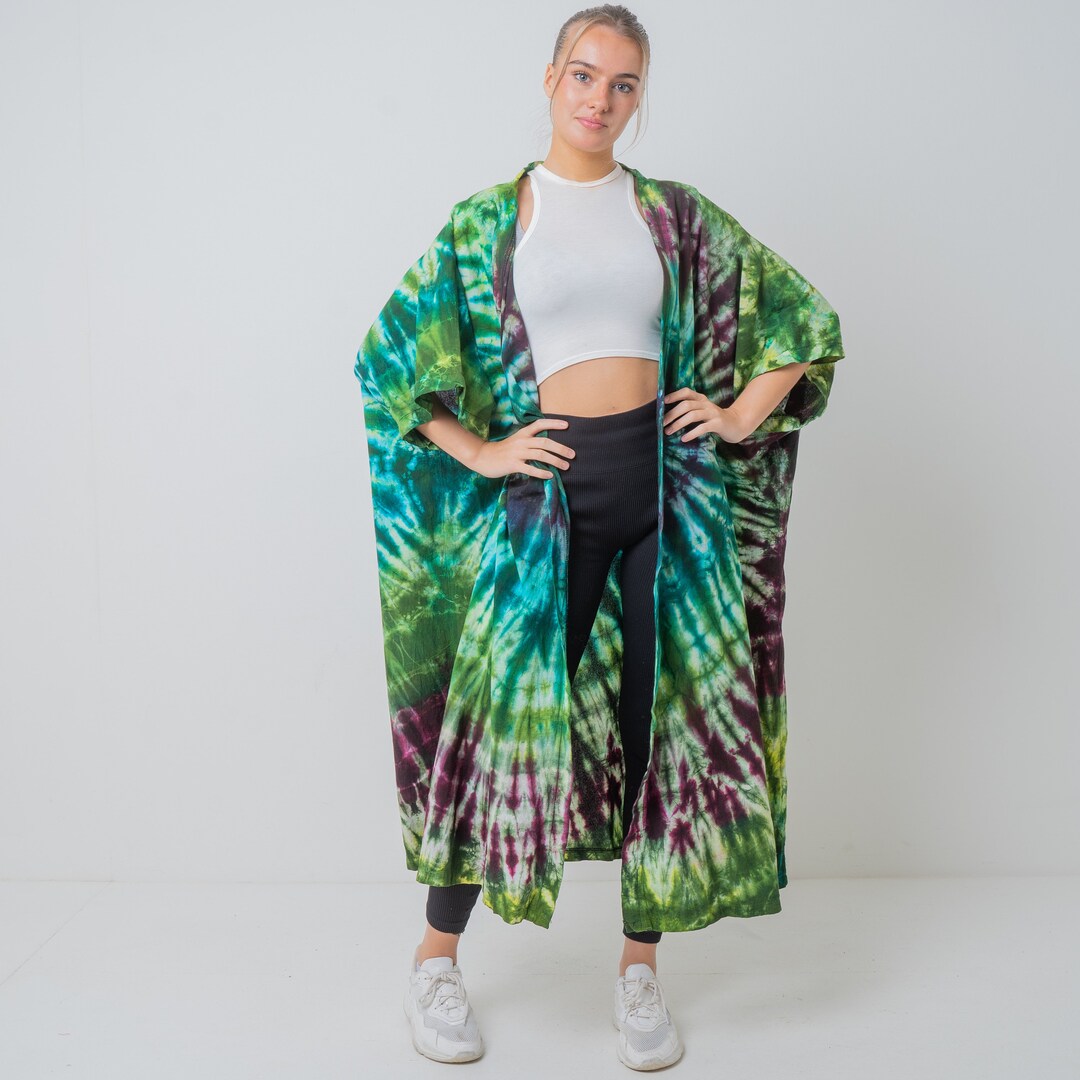 Handmade Cypress Tie Dye Kimono Duster: Bohemian Festival Coverup - Etsy