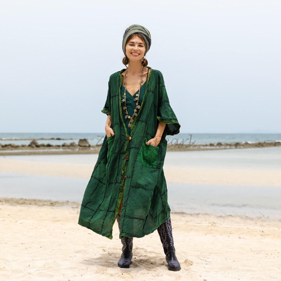 Catori Patchwork Kimono Handmade Boho Nepalese Tribal Festival Duster ...