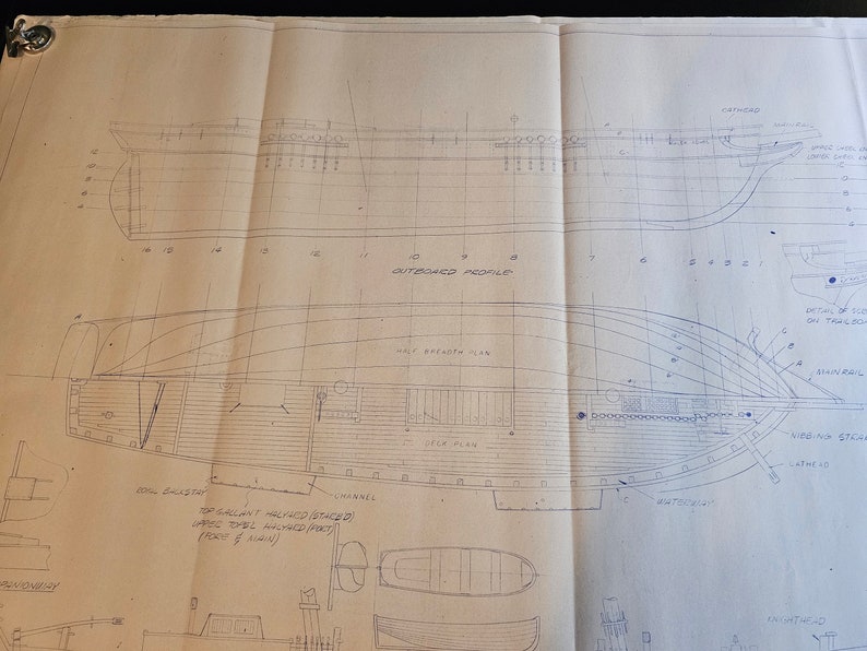 Complete Set of 3 Large Ship Blueprints From 1840 - Etsy