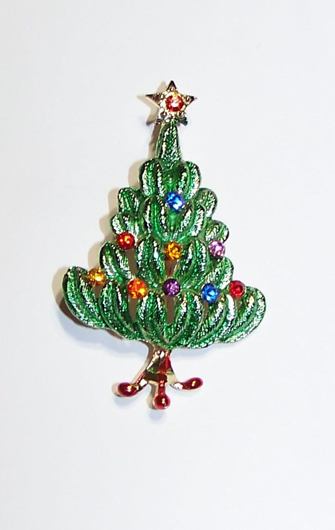 RARE Christmas Tree Brooch 1960's Vintage B.J. Beatrix 3D - Etsy