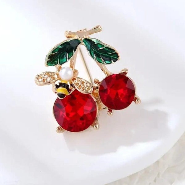 Cherry Brooch - Etsy
