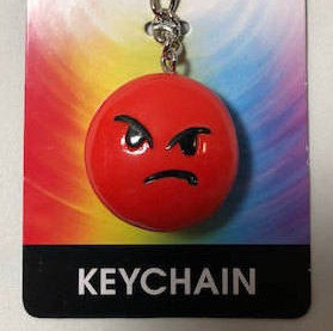 Emoji Key Chain - Angry Key Chain - Heavy - Etsy