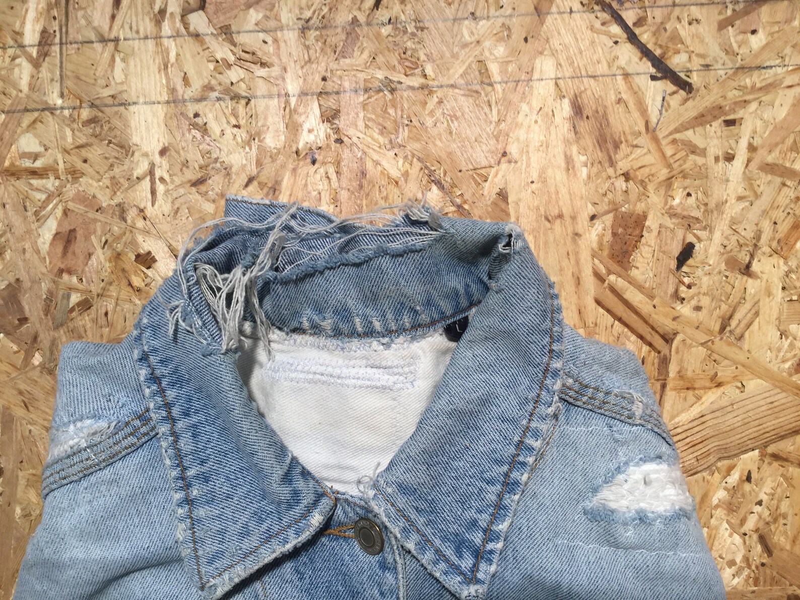Ripped Denim Jacket - Etsy