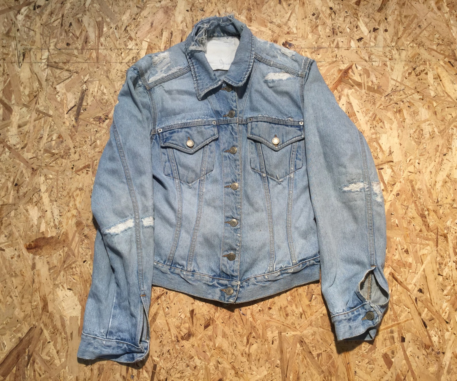 Ripped Denim Jacket - Etsy