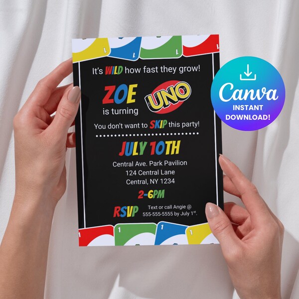 Uno Invitation - Etsy