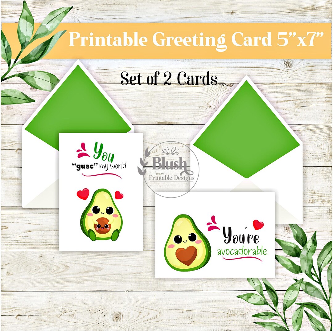 Avocado Printable Cards,funny Greeting Cards,greeting Cards to Print ...