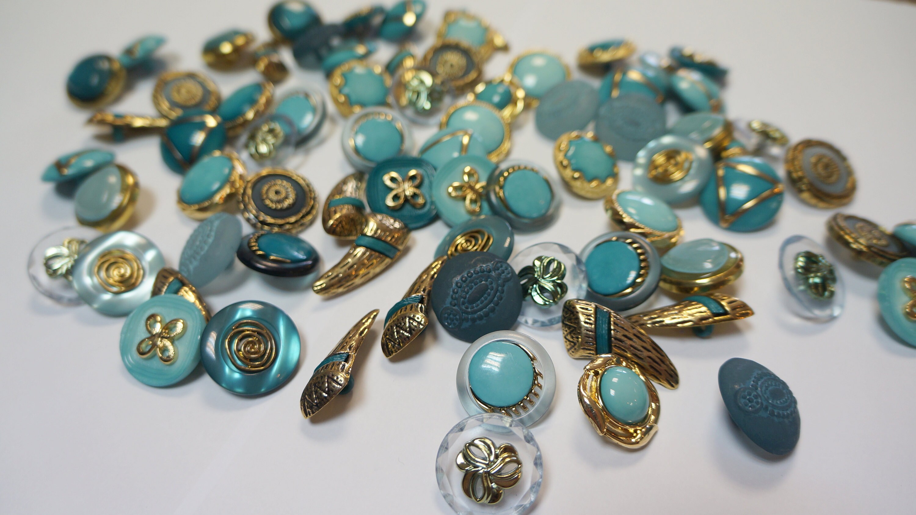 Shank Mix Buttons Set Turquoise Color Turquoise Decorative 65 - Etsy