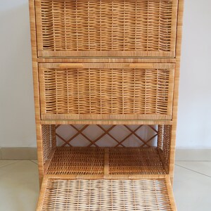 Shoe Cabinet With Doors,wicker Natural Cupboard Shelf, Handmade ...