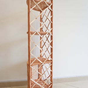 Corner Shelf Cupboard, Wicker Boho Chest Cabinet Shelf Furniture ...