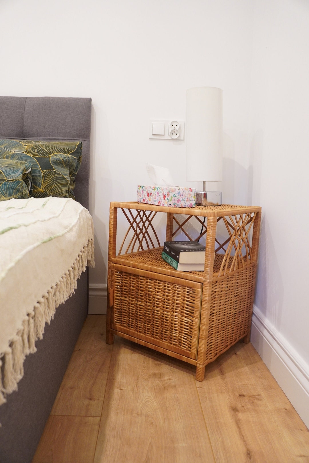 Rattan wicker nightstand store