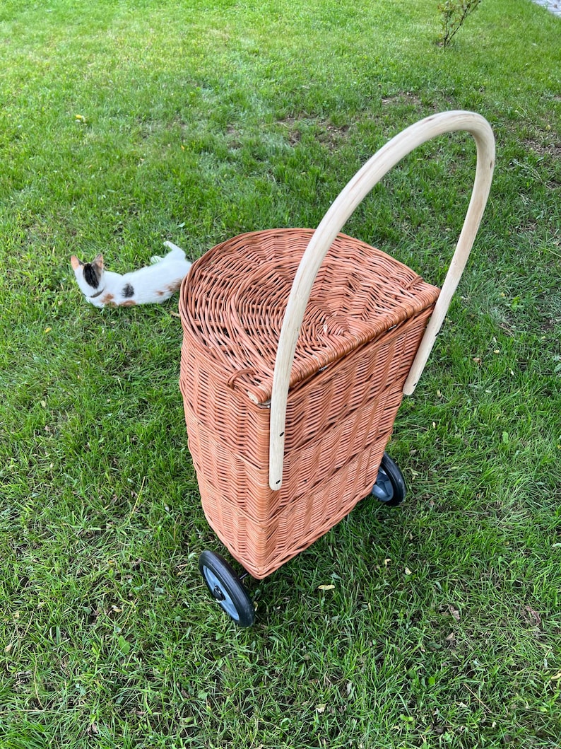 Handmade Wicker Shopping Trolley – Eco-friendly Market Basket - Etsy ...
