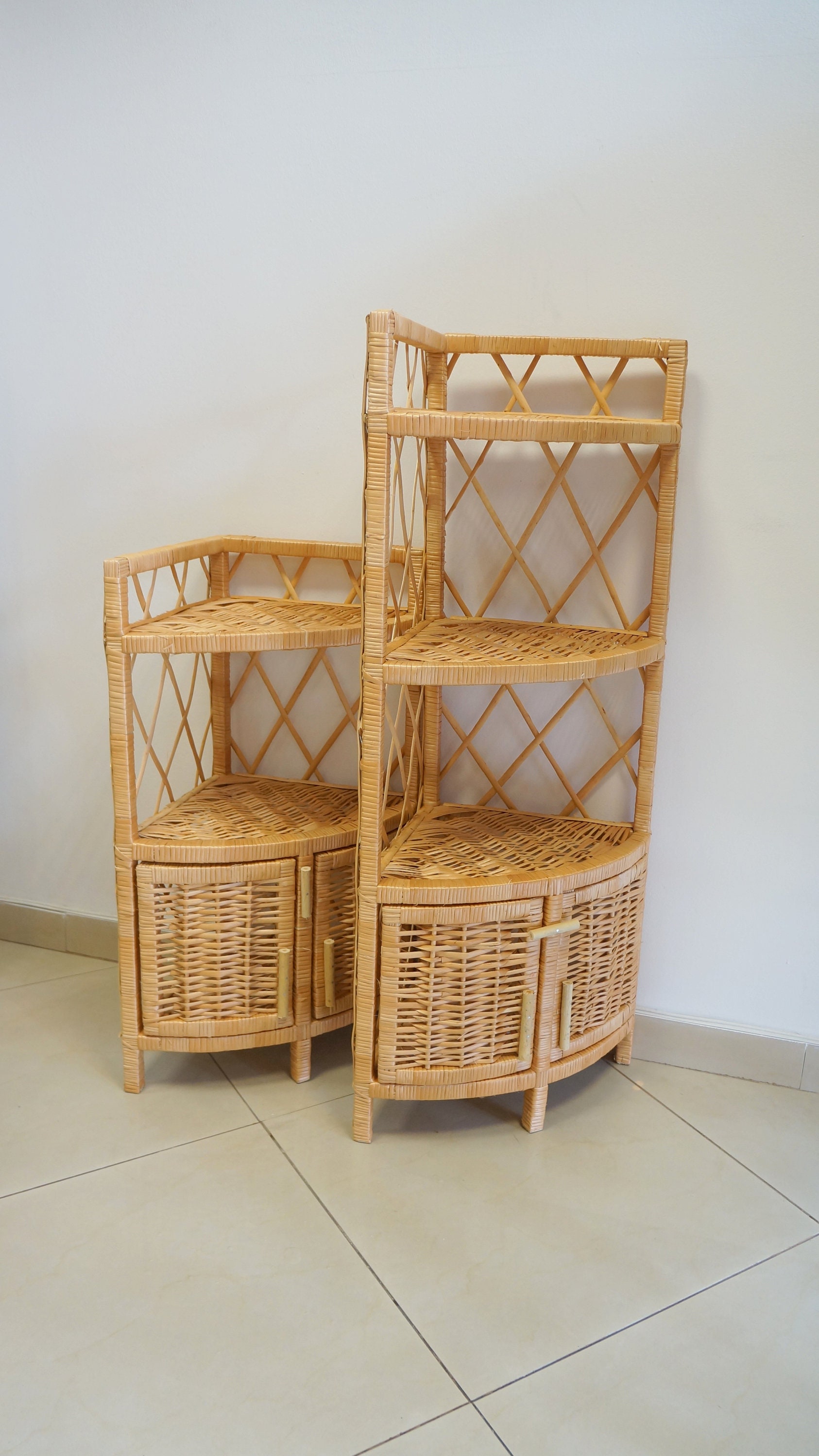 Cupboard Wicker Chest Cabinet Shelf Furniture Rattan Wicker | Etsy