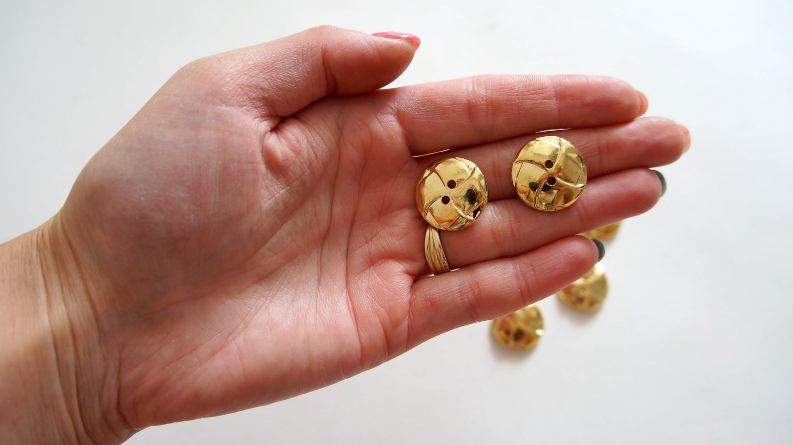 12 Gold Buttons SMALL Buttons Decorative Buttons 2 Hole - Etsy