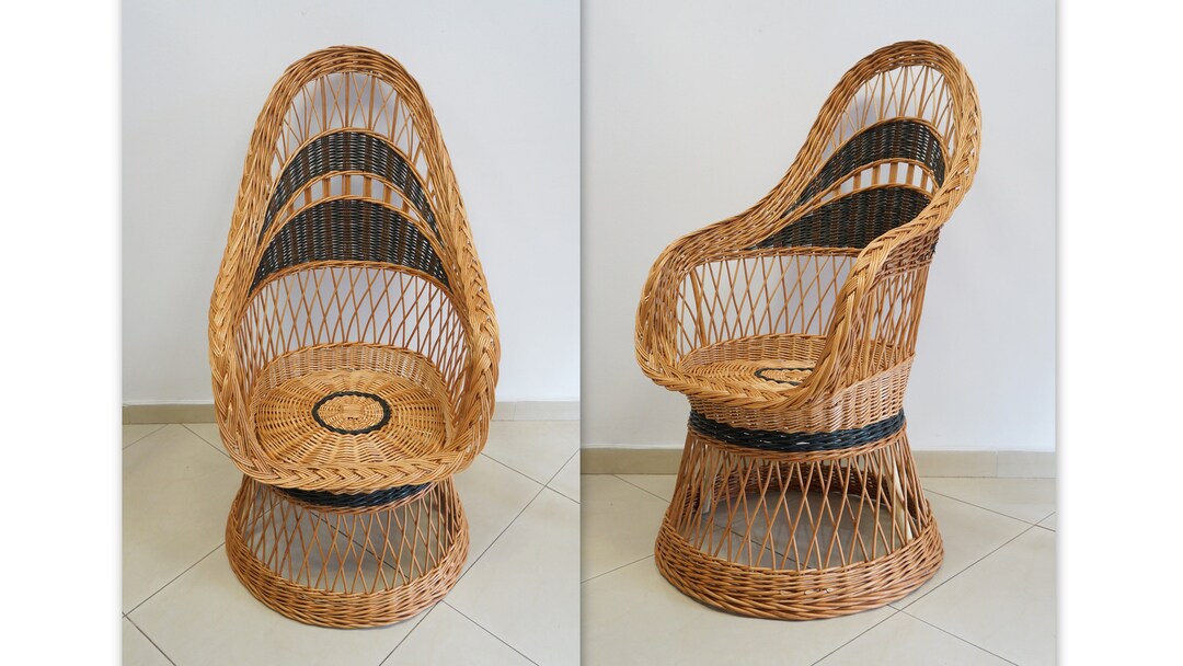 Wicker Chair, Armchair Comfortable Chair Natural, Ecological Armchair ...